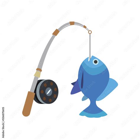Fishing Pole Fish Vector Emoji Illustration Stock Vector Adobe Stock