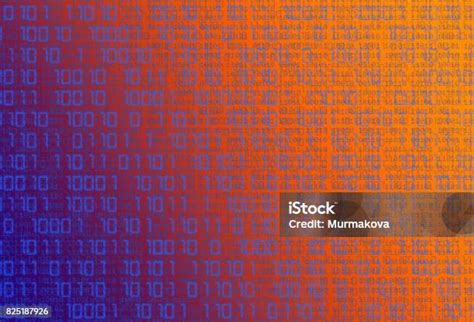 Technology Binary Background Binary Code On Orange To Purple Gradient