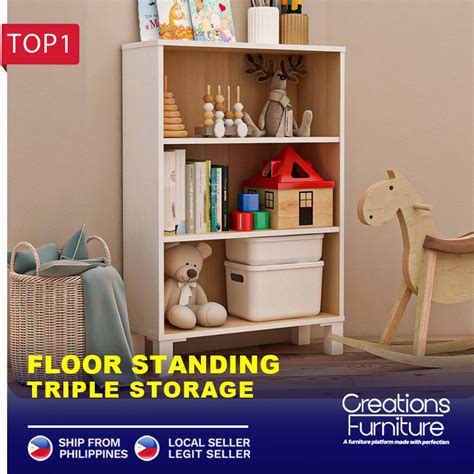 Informa Wooden 3tier Utility Cabinet Multi Purpose Functional Bookcase Storage Rack Layer