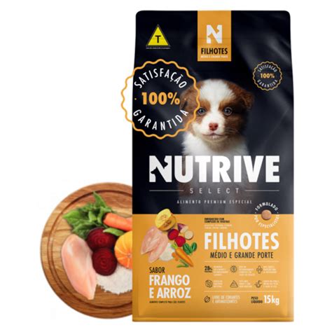 Ração Nutrive Select Cães Filhotes Raças Médias E Grandes Frango E Arroz 2 5 Kg