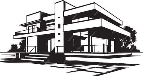 Elegancia Urbana Diseño De Casas Modernas Vector Emblema