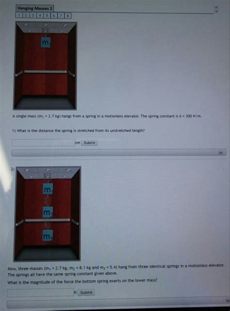 Solved Hanging Masses A Single Mass M Chegg Com