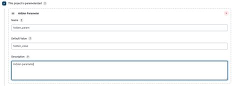 Hidden Parameter Jenkins Plugin