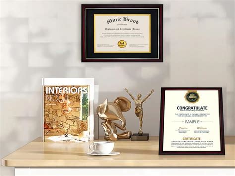 Egofine Diploma Frames 85 X 11 With Mat Set Of 2 Solid
