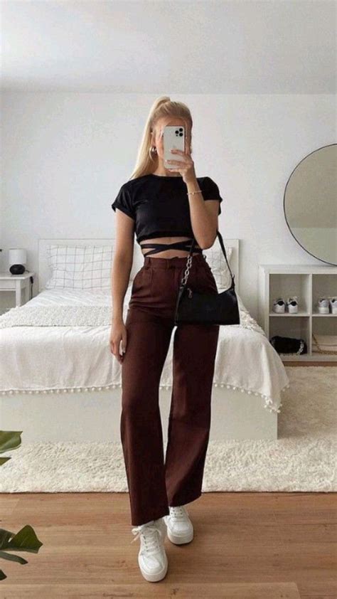 Trendy Brown Jeans For Stylish Outfits Tops To Wear On Brown Pants
