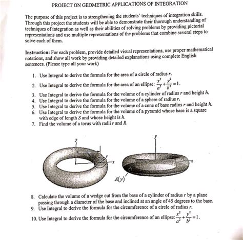 Solved Project On Geometric Applications Of Integration The