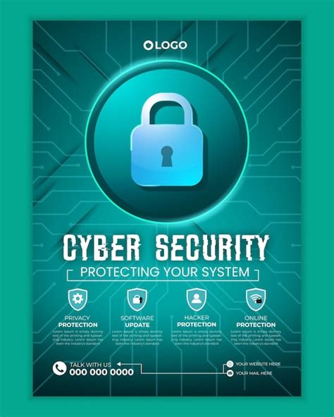 Premium Vector A Poster That Says Cyber Security On It