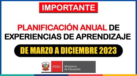 Importante PlanificaciÓn Anual De Experiencias De Aprendizaje De Marzo