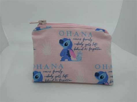 Handmade Zipper Coin Purse Made With Lilo And Stitch Fabric