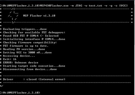 CCS MSP FET How To Solve Error At Update Firmware MSP Low Power