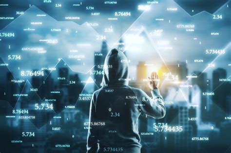 Premium Photo Hacker With Abstract Big Data Interface On Blurry Kuala