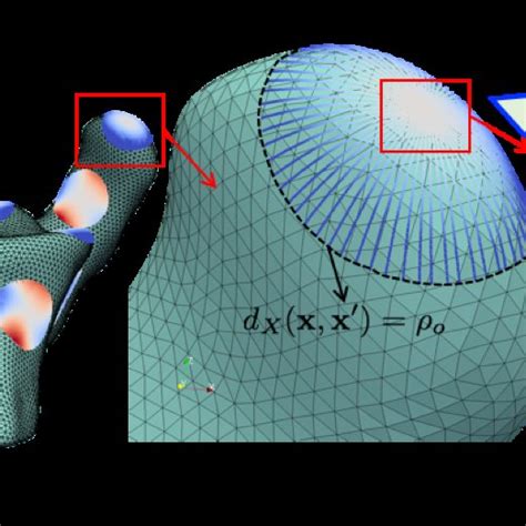 Geodesic Patch Extraction At A Surface Point X A B Sample Patches On