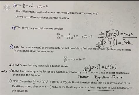 solved exercises 1 given that y is the general solution of