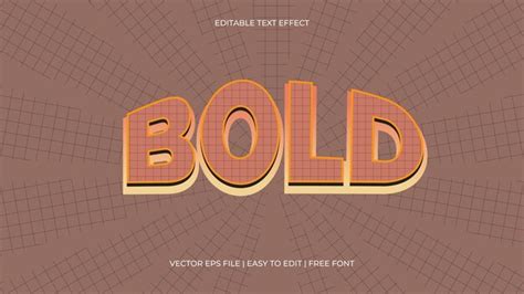 Premium Vector Bold Brown Grid Editable Text Effect