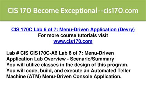 Ppt Cis 170 Become Exceptional Powerpoint Presentation