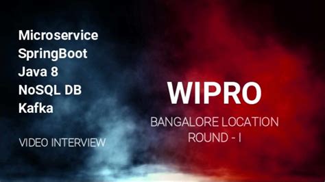 Selected Wipro Java Microservice Spring Boot Real Time Interview