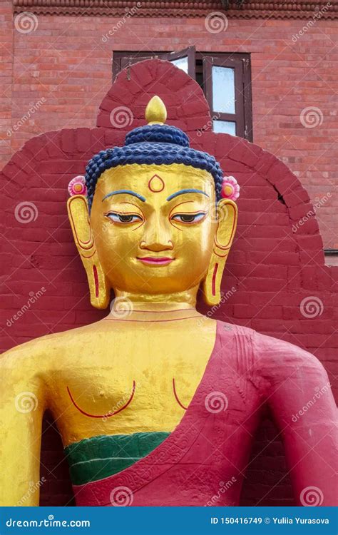 Buddha Sacred Statue In Nepal Kathmandu Stock Image Image Of