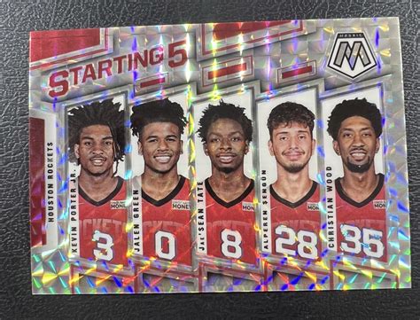 2021 22 mosaic 马赛克系列 火箭 Starting5特卡 首发五人 杰伦 格林 小波特 泰特 申京 伍德 马赛克折 如图 折射