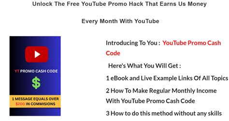 Youtube Promo Cash Code