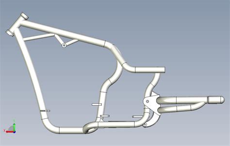 哈雷摩托框架iges模型图纸免费下载 懒石网