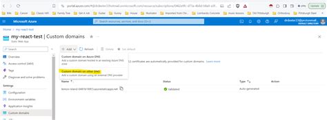 Unable To Add Custom Domain To Static Web App Microsoft Qanda