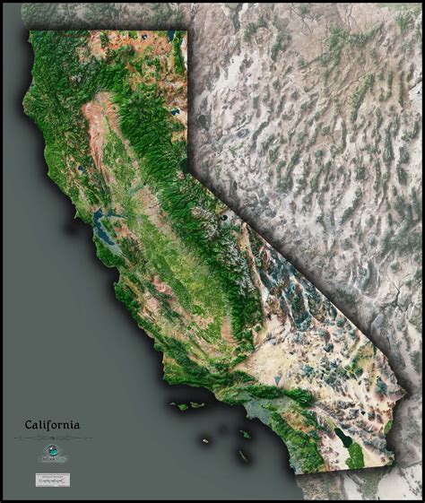 California Satellite Wall Map By Outlook Maps Mapsales