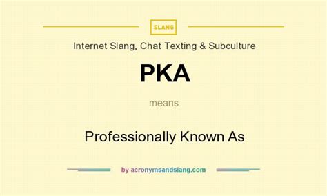 PKA Professionally Known As In Internet Slang Chat Texting Subculture By AcronymsAndSlang Com