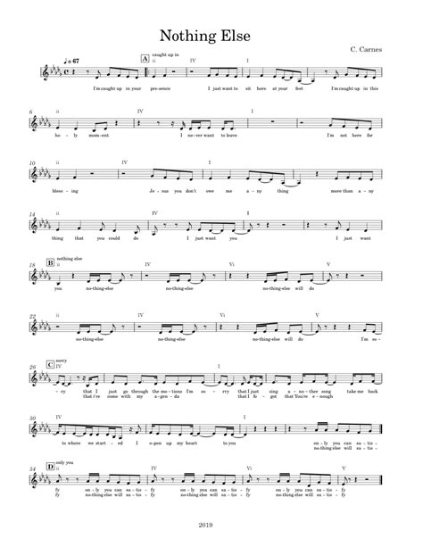 Nothing Else Cody Carnes Sheet Music For Vocals Solo