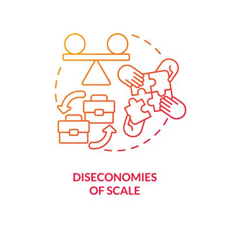 Diseconomies Of Scale Red Gradient Concept Icon Disadvantage Of Merger Abstract Idea Thin Line