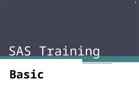 Ppt Sas Training Basic 1 Agenda 2 Introduction To Sas Software