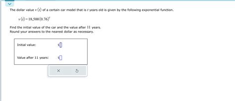 Solved The Dollar Value V T ﻿of A Certain Car Model That Is