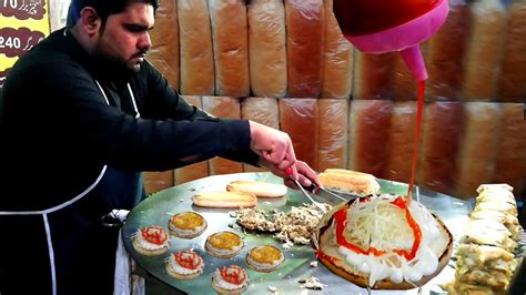 Burger Making Super Fast Cooking Skills Egg Anda Bun Kabab At Street
