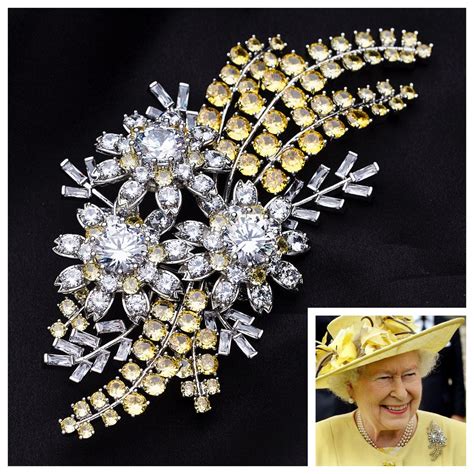 Queen Elizabeths Australian Wattle Brooch Exclusive Full Size