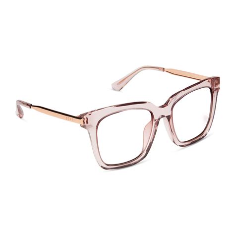 Bella Square Glasses Light Pink Crystal Diff Eyewear