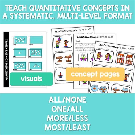 Quantitative Concepts Speech Therapy No Prep Speech Therapy Worksheets Basic Concepts Speech