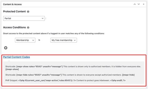 Protecting Partial Content Memberpress