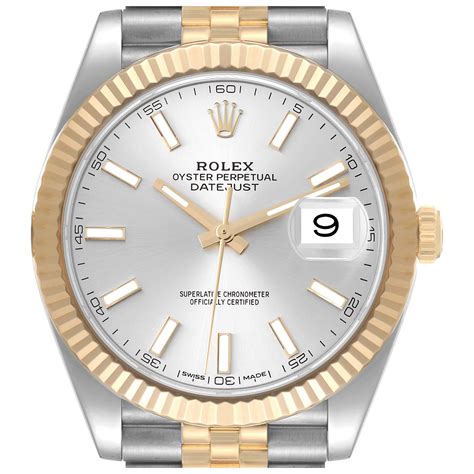 Rolex Datejust 41 Steel Yellow Gold Silver Dial Mens Watch 126333 Box