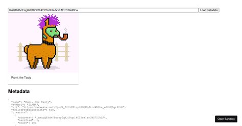 Metaplex NFT Metadata Codesandbox