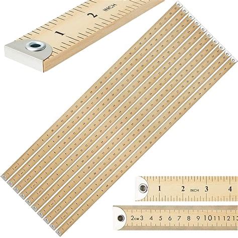Hoteam 10 Pcs Heavy Duty Wooden Yardstick 36 Inches Natural