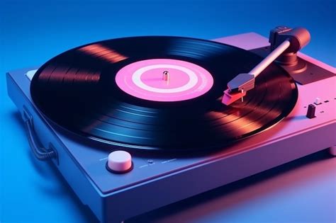 Premium Ai Image A Close Up Of A Record Player With A Pink Record On