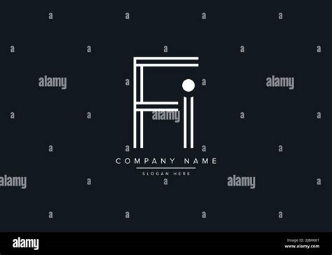 Monogram Fi Alphabet Initial Line Art Logo Vector Initial Logo Logo