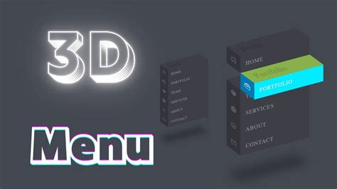 Amazing 3d Menu Bar With Hover Effects Html And Css Tutorial Free Code Youtube
