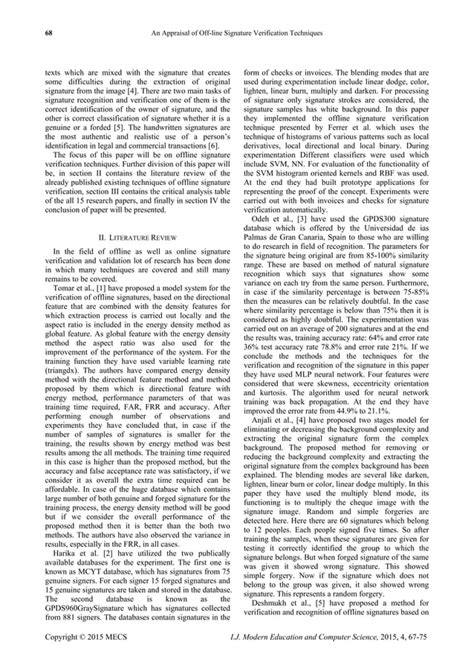 An Appraisal Of Offline Signature Verification Techniques Pdf