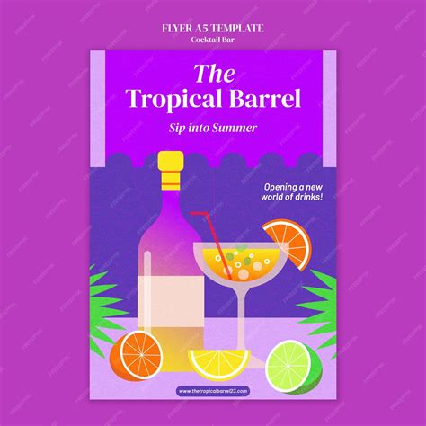 Premium Psd Cocktail Bar With Delicious Drinks Poster