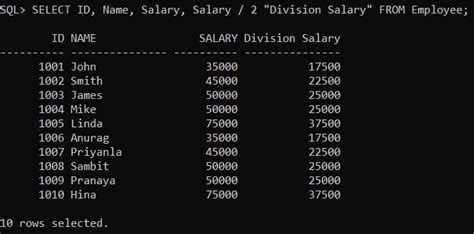 arithmetic operators in oracle with examples dot net tutorials