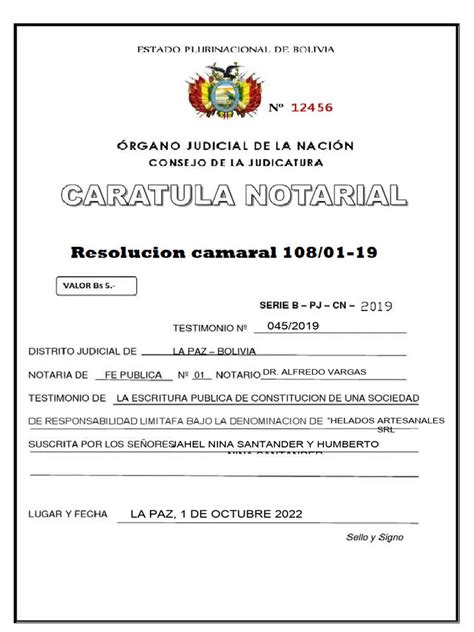 Escritura De ConstituciÓn Srl Lic Ticona Pdf Sociedad De