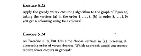 Exercise 513 Apply The Greedy Vertex Colouring