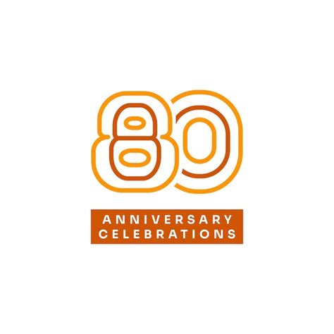 80주년 기념 로고 콘셉트 프리미엄 벡터