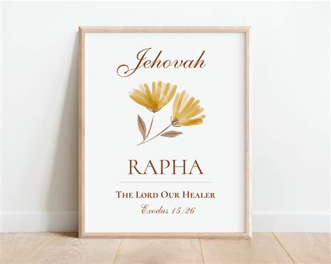 Jehovah Rapha Printable The Lord Who Heals Hebrew Names Of God