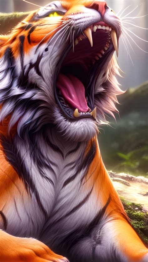 3005b Tiger Growl 4k Wallpaper Iphone Phone
